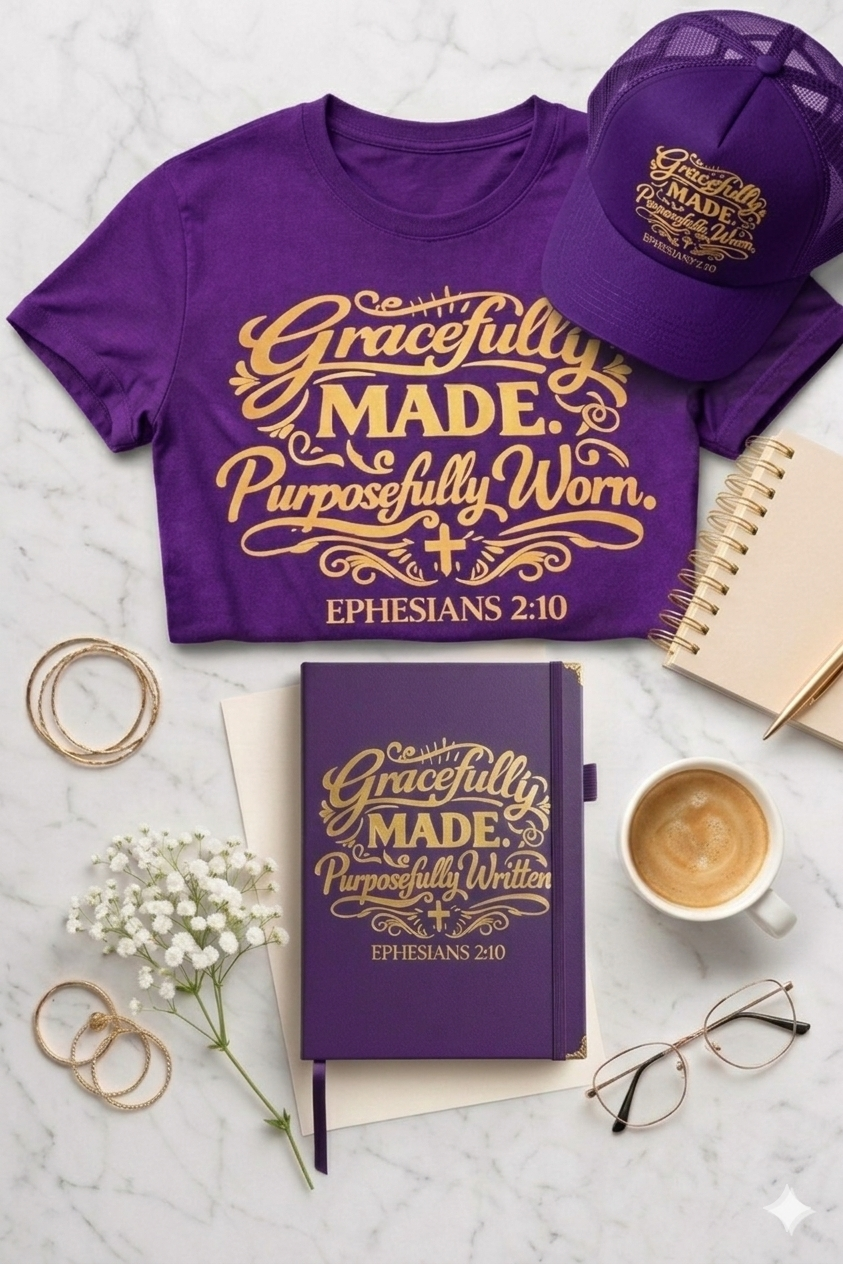 Gracefully Made Faith Bundle | Christian Shirt Hat & Journal Gift Set ...